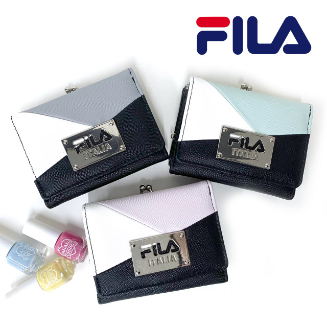 【楽天市場】ミニ財布 レディース FILA フィラ メタル切り替え がま口コンパクト財布 fims-0402 財布 女の子 中学生 高校生 キッズ お財布 三つ折り財布 子供 女子 小学生 ...