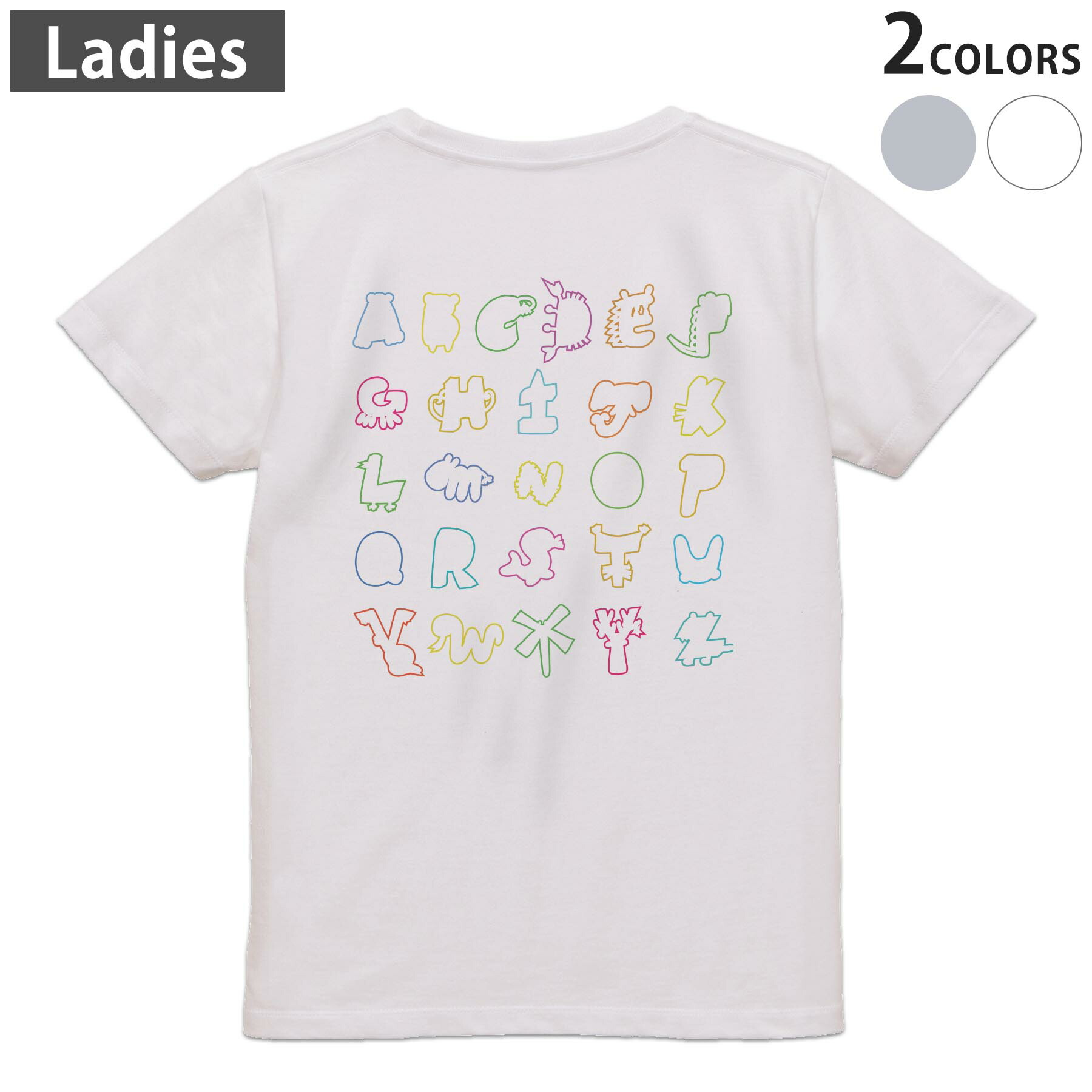 【楽天市場】Tシャツ レディース バックプリント 半袖 ホワイト グレー デザイン M Lティーシャツ T shirt 002507 英語 ...
