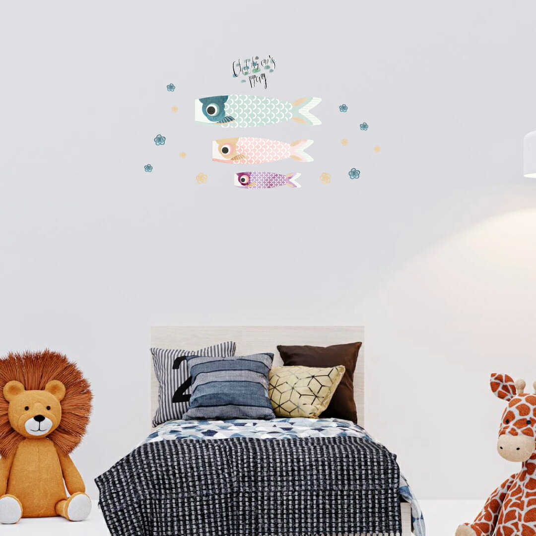 【楽天市場】子供の日☆ シール式ウォールステッカー ウォールステッカー 飾り 390×877mm こどもの日 鯉のぼり こいのぼり 端午の節句 ...