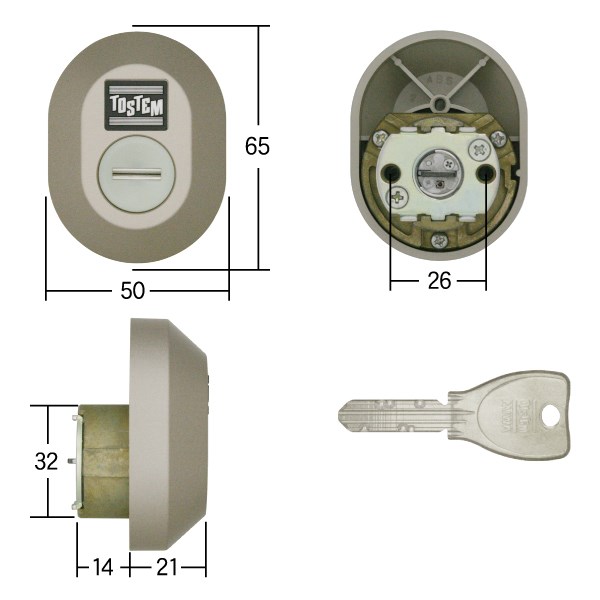 【楽天市場】【LIXIL リクシル（TOSTEM）】玄関交換用 Z-1A2-DCTC MIWA PS(DN) 2個同一キーシリンダー シャイングレー色（QDK668-QDK668）：カギ工房