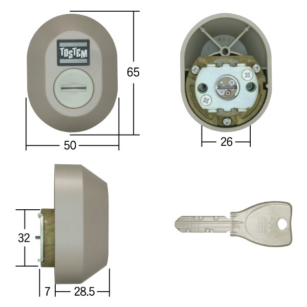 【楽天市場】【LIXIL リクシル（TOSTEM）】玄関交換用 Z-1A2-DDTC MIWA PS(DN) 2個同一キーシリンダー シャイングレー色（QDK668-QDK668）：カギ工房