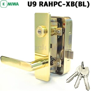 【楽天市場】【ポイント5倍】10/24日20時からMIWA 鍵 ノブ ドアノブ 鍵付き U9RAHPCケースセット ゴールド GD色 外開き用U9RAHPC-XB (BL) 美和ロック ...