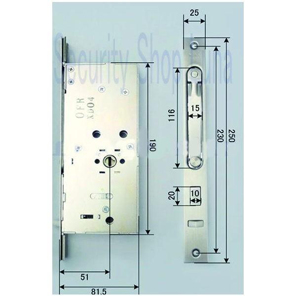 【楽天市場】三協アルミ WD2041（前期型）DXIIドア用ガードロック錠(ガードアーム錠） (フロント刻印: MIWA GAE2 or GAS2) 【在庫品】：セキュリティショップ ルナ