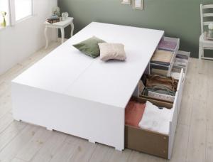 【楽天市場】衣装ケースも入る大容量収納ベッド ベッドフレームのみ 引出し2杯 シングル：インテリアと家具のKAGUYA