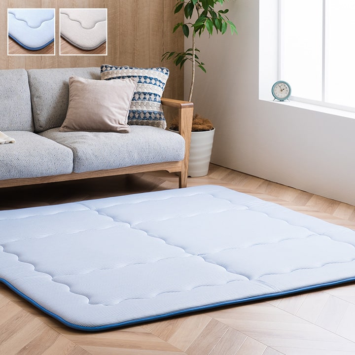 【楽天市場】【エントリーで全品P10倍】 冷感 接触冷感 ひんやり カーペット ラグ 厚手 ボリューム 正方形 約 2畳 190×190cm【メーカー直送3】：KaguBuy