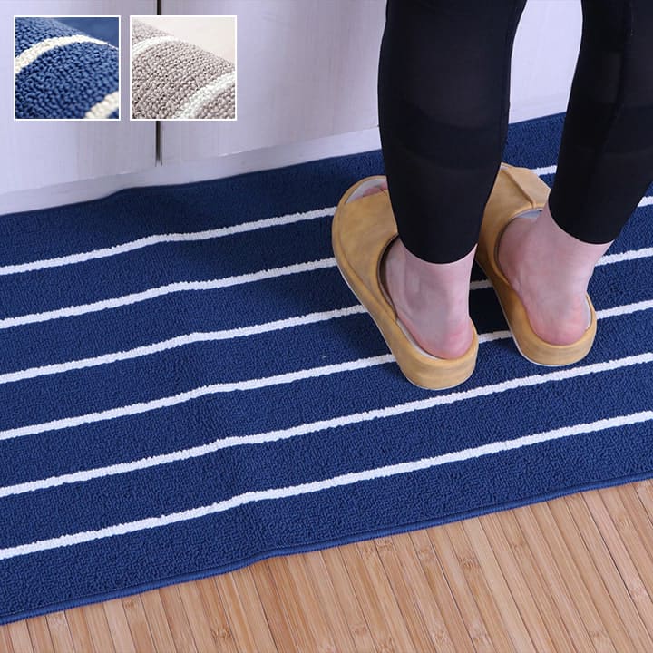 【楽天市場】キッチンマット 洗える 『シンプルボーダー』 約45×120cm【メーカー直送3】：KaguBuy
