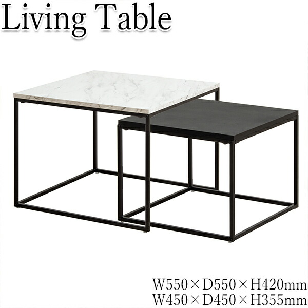【楽天市場】【送料無料】 センターテーブル 大小セット ローテーブル 座卓 リビング サイドテーブル ワンルーム スチール 大理石調 マーブル ...