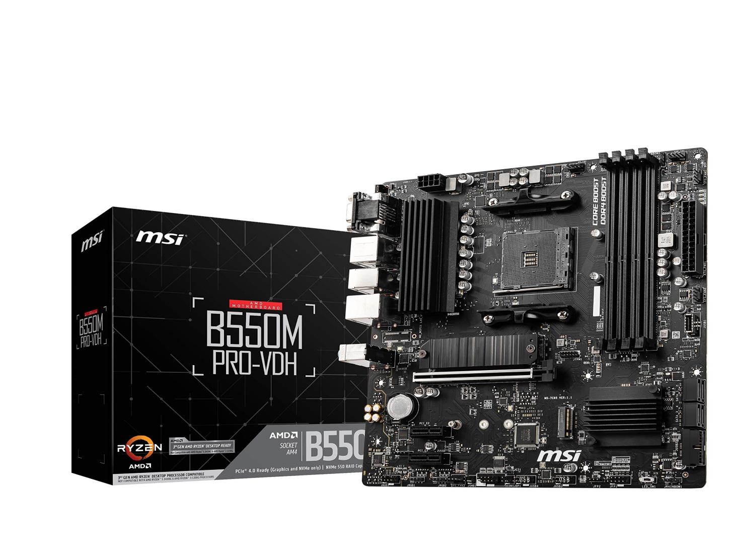 【楽天市場】MSI B550M PRO-VDH AMD Ryzen 5000/4000G/3000シリーズプロセッサ対応 Socket AM4 DDR4 PCIe4.0対応 Micro-ATX ...