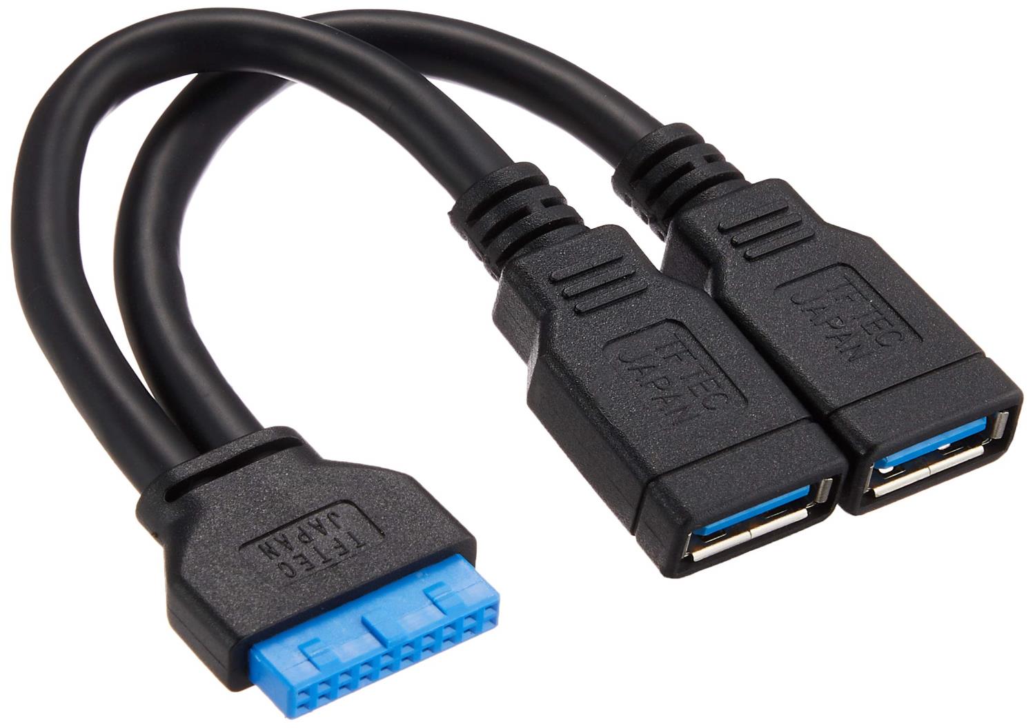 【楽天市場】変換名人 M/B上のUSB3.0ピンヘッダ端子 → USB3.0(A・メス×2)変換ケーブル MB-USB3/CA：kai-shop 楽天市場店