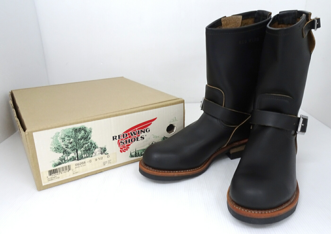 【楽天市場】【中古】RED WING レッドウィング 9268 エンジニアブーツ 復刻 茶芯 ブラッククロンダイク スチールトゥ 9 1/2D 27.5cm ストーブパイプ 黒 ブラック ...