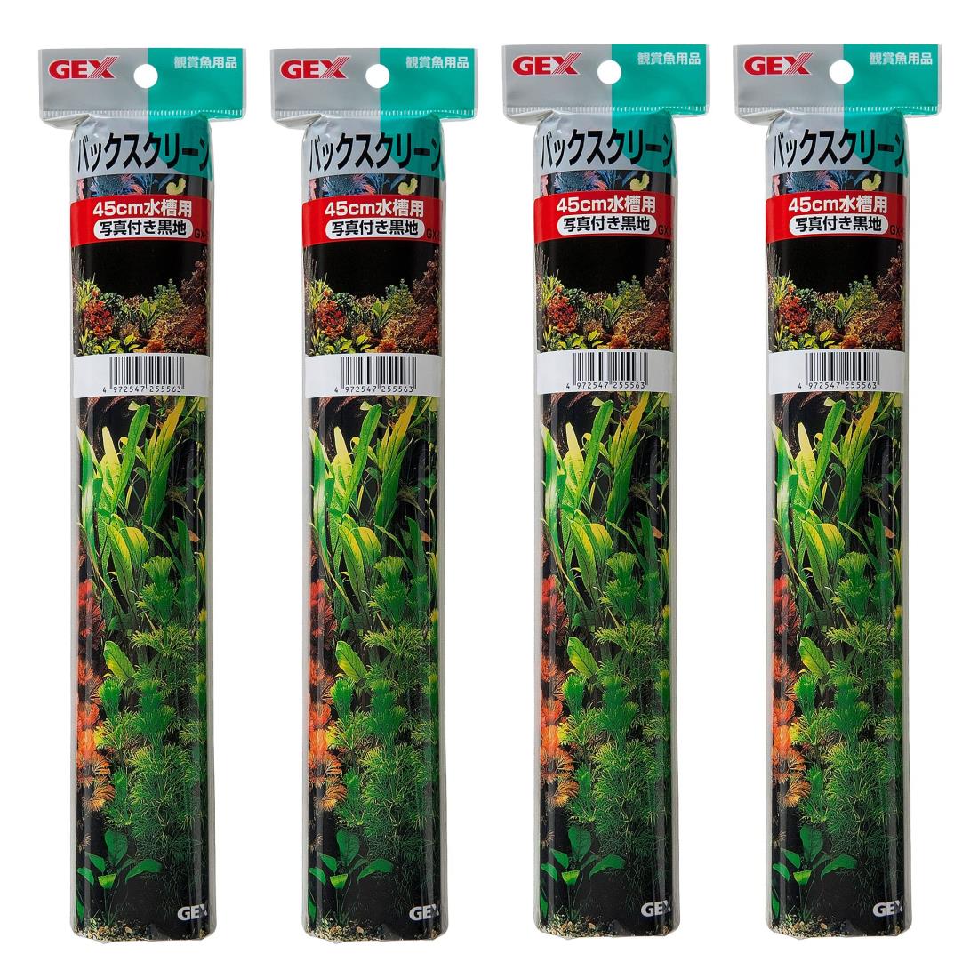 【楽天市場】GEX GX-12 バックスクリーン45cm水槽用 (写真付黒地)×4個セット：カイトショップ