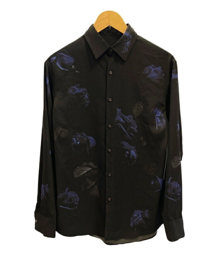 【楽天市場】【中古】ラッドミュージシャン LAD MUSICIAN DECHINE STANDARD SHIRT INKJET ROSE PHOTO 18AW 花柄 黒 長袖 2218-105 ...