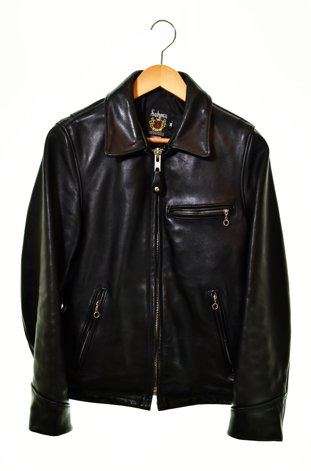 【楽天市場】【中古】ショット SCHOTT レザートラッカージャケット シングルライダースジャケット 黒 7209 36 ジャケット 無地 ブラック 103MT-241：ドンドンサガール