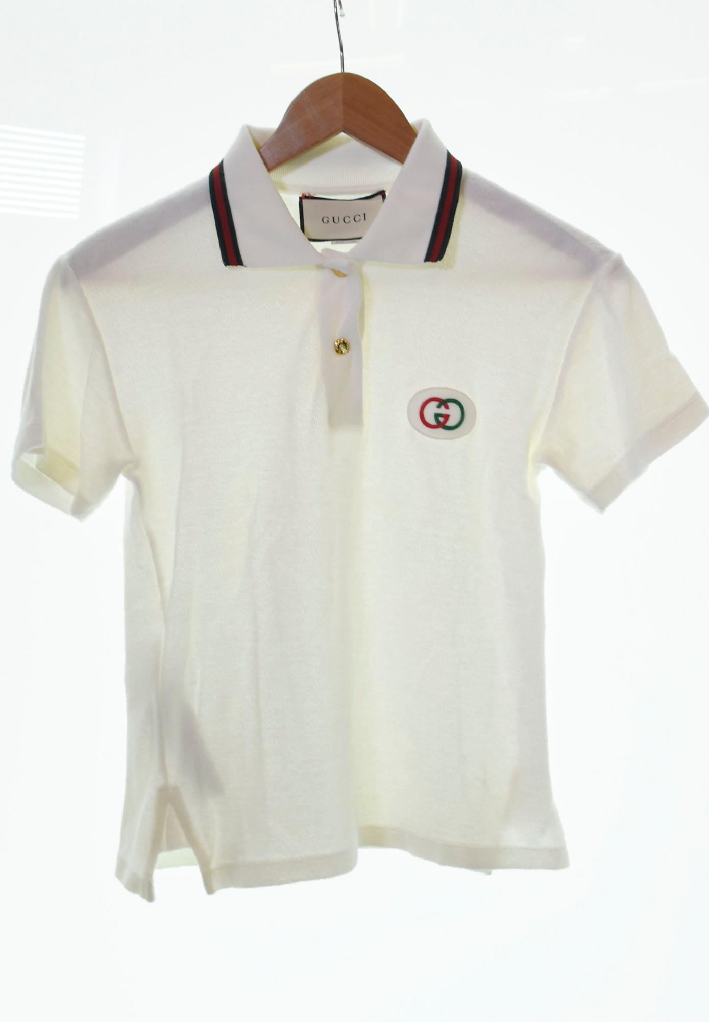 【楽天市場】【中古】グッチ GUCCI 刺繍 ロゴ ワッペン 半袖ポロシャツ 白 CA37394 CA14517 半袖ポロシャツ ロゴ ...