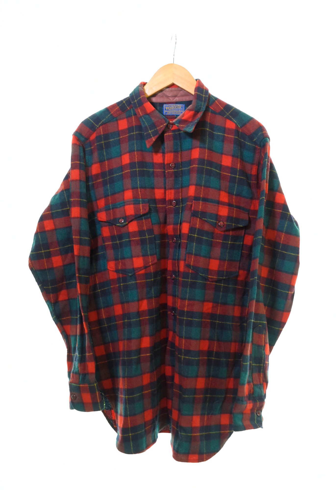 【楽天市場】【中古】ペンドルトン PENDLETON 40s ウール 開襟シャツ 長袖シャツ 赤 長袖シャツ レッド 103MT-891：ドンドンサガール