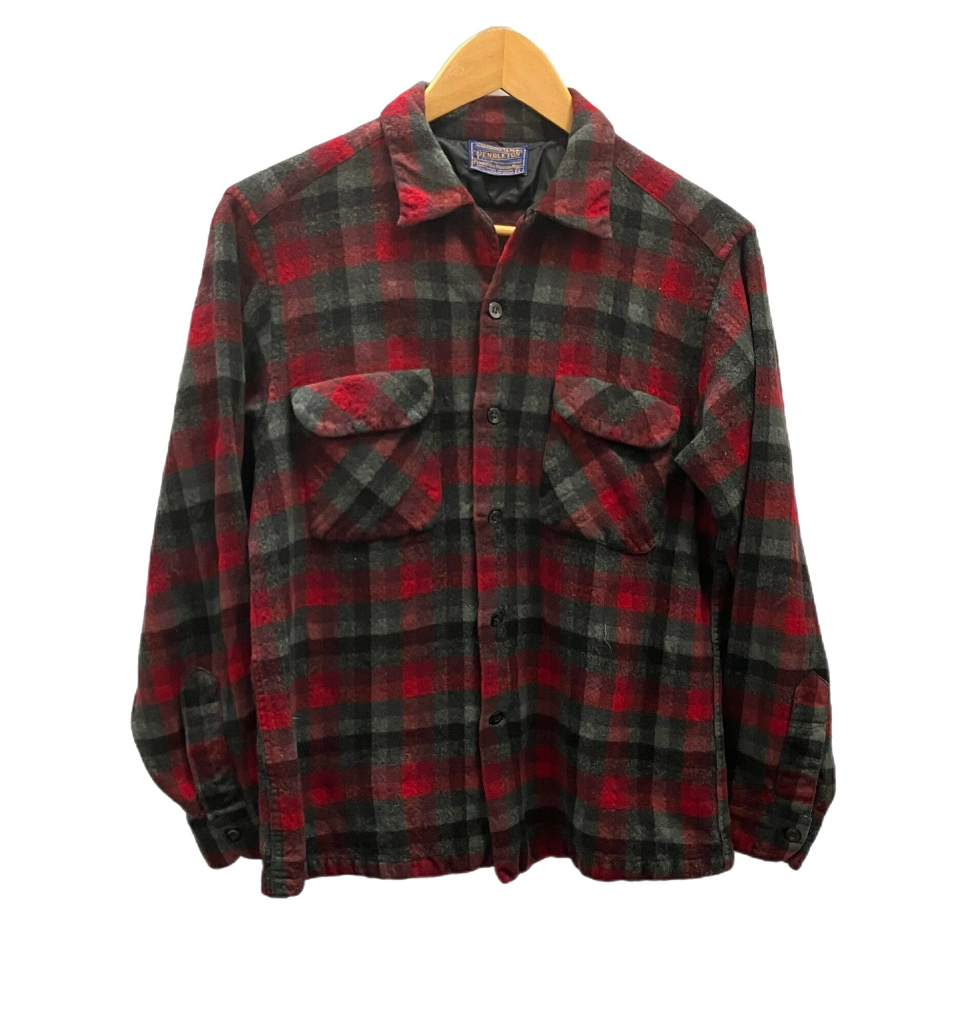 【楽天市場】【中古】ペンドルトン PENDLETON 50's 50年代 オープンカラー ボードシャツ ウールシャツ 開襟 シャドーチェック vintage ヴィンテージ 長袖シャツ レッド ...