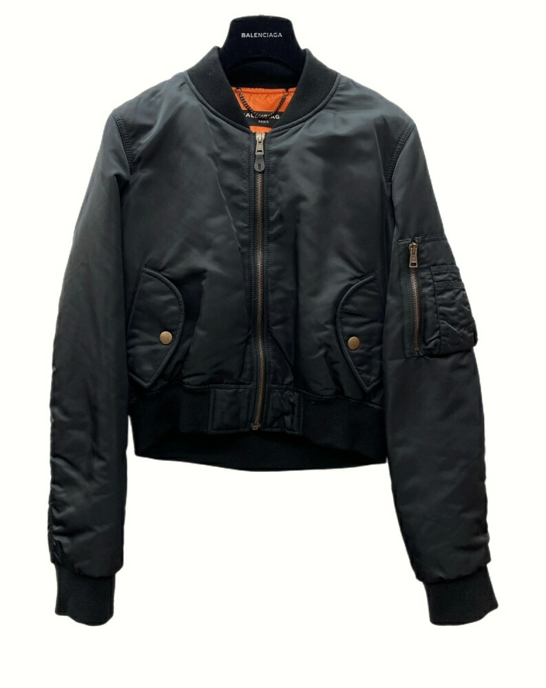 【楽天市場】【中古】 バレンシアガ BALENCIAGA MA-1 BOMBER JACKET ボンバー ジャケット ボマー ショート丈 ...