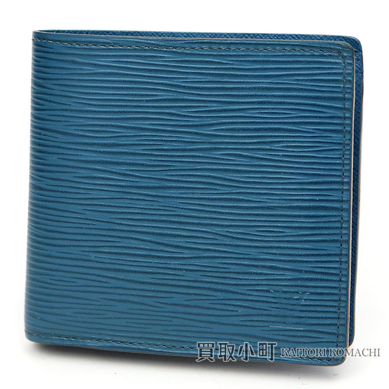 【楽天市場】【美品】ルイヴィトン 【LOUIS VUITTON】 M60613 ポルトフォイユ マルコ エピ ブルーセレスト 小銭入れ付き二つ ...