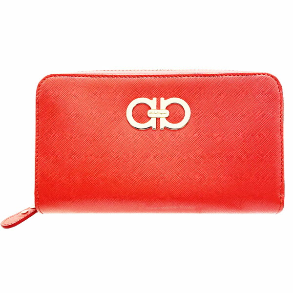 【楽天市場】サルヴァトーレ フェラガモ 長財布 ガンチーニ ラウンドファスナー長財布 カーフ レザー 革 LAVA コーラルオレンジ系 22 ...