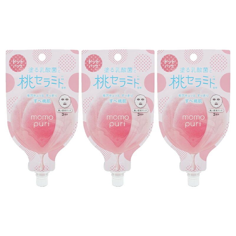 【楽天市場】[3個セット]momopuri ももぷり フレッシュドットパック 12g [すべ桃肌] ほんのりピーチの香り フェイスパック 保湿 ...