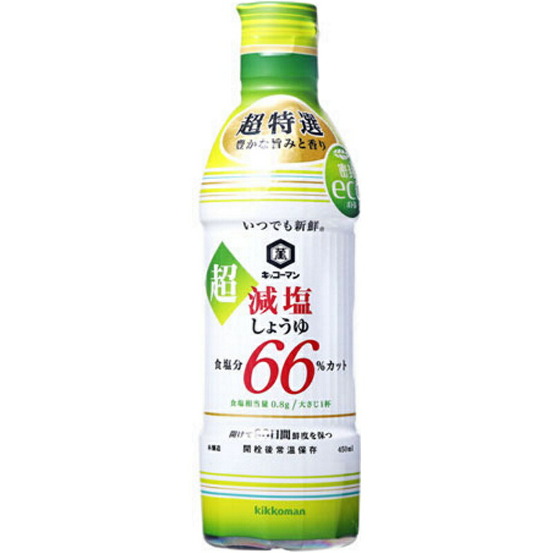【楽天市場】キッコーマン 新超減塩しょうゆ66%カット 450ml×12個 【KKコード2113539】：食品卸 KAMBUTSUYA