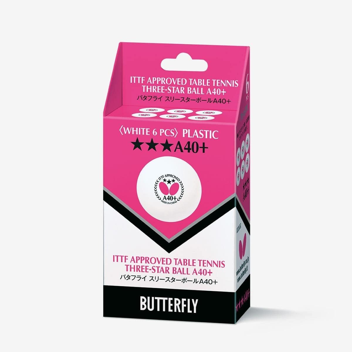 【楽天市場】バタフライ BUTTERFLY 卓球ボール 95780 バタフライ スリースターボールA40＋（6個入）プラスチックボール 卓球用品 送料無料：カメイスポーツ