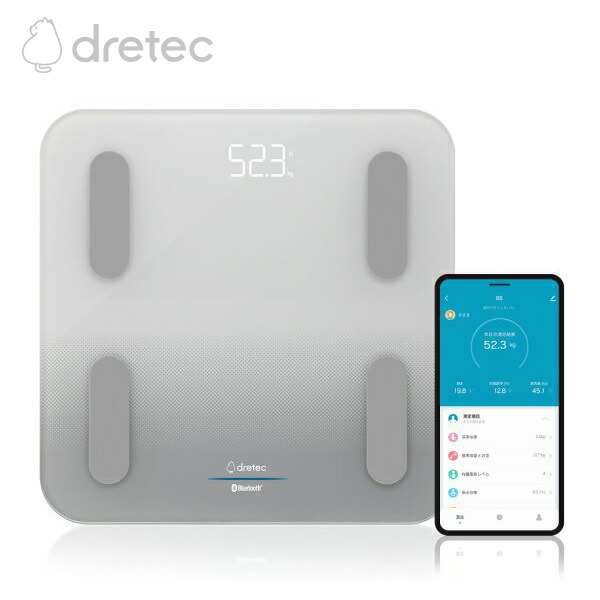 【楽天市場】ドリテック dretec 体組成計 ドクタースキャンコネクト BS-405 Dr.SCANconnect 体重体組成計 スマホ連動 データ管理 デジタル体重計 体脂肪計 デジタル ...