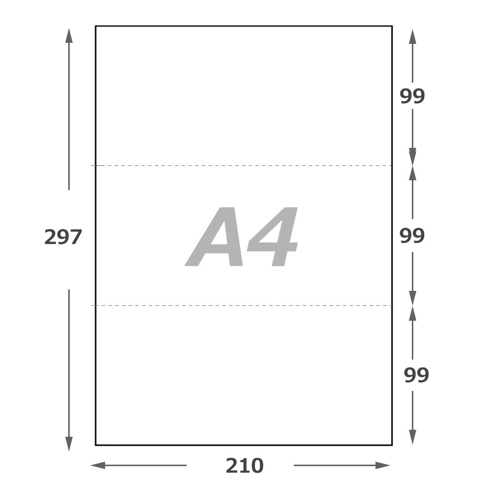 【楽天市場】ミシン目用紙 A4 3分割 500枚 70kg厚(0.09mm)【 各種帳票 伝票用 3面 カット紙 ミシン入用紙】：KAMIOLSHOP 楽天市場店
