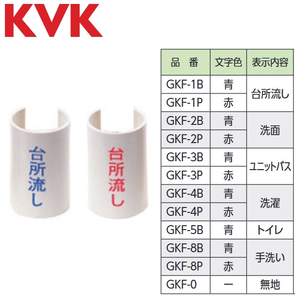 【楽天市場】KVK GKF-3P 表示プレート【ユニットバス 赤】 さや管の配管表示に使用 λ：住設建材カナモンジャー