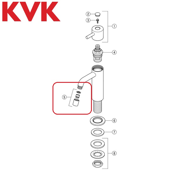 【楽天市場】KVK Z324285KCP 水栓部品 吐水口先端部一式 LFK612-107用 λ：住設建材カナモンジャー
