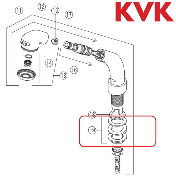 【楽天市場】KVK Z414355S 水栓部材 締付ナットセット KM8039N・KM8039ZN用 λ：住設建材カナモンジャー
