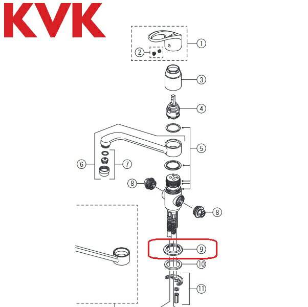 【楽天市場】KVK Z422337S 水栓部材 台座 λ：住設建材カナモンジャー