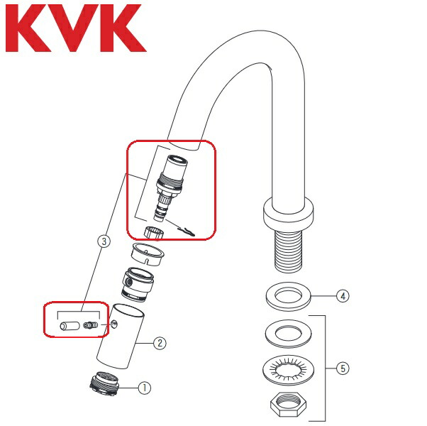 【楽天市場】KVK Z422517S 水栓部材 セラミックバルブセット λ：住設建材カナモンジャー
