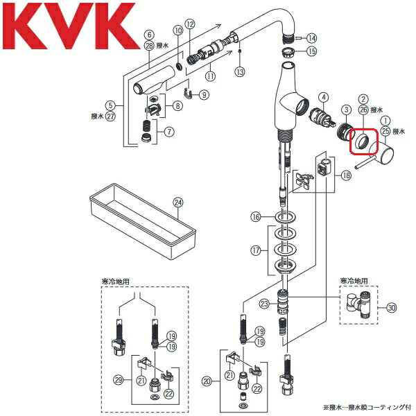 【楽天市場】KVK Z422882HS 水栓部材 化粧カバー(撥水加工) 白 KM6101ECC4HS用 λ：住設建材カナモンジャー