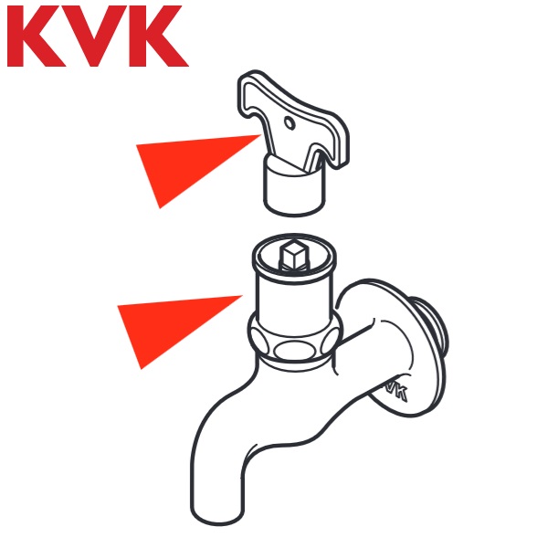 【楽天市場】KVK ZK72K 水栓部材 キー式水栓上部(カギ1個付) 固定こま仕様 13(1/2)用 λ：住設建材カナモンジャー