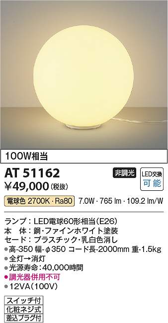 【楽天市場】コイズミ照明 AT51162 LEDスタンド Σ：住設建材カナモンジャー