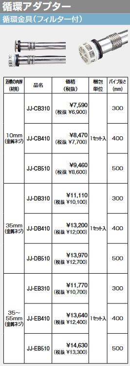 【楽天市場】パーパス JJ-DB310 循環アダプター 循環金具(フィルター付) 浴槽の肉厚35mm(金属ネジ) パイプ長さ300mm ⇒ ...