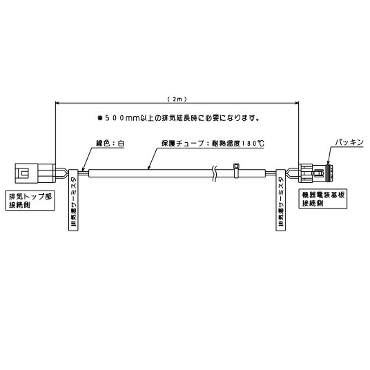 【楽天市場】パーパス PB-52〔SP015〕 業務用給湯器部材 排気延長コード(排気温度センサー用) 2m ⇒ ：住設建材カナモンジャー