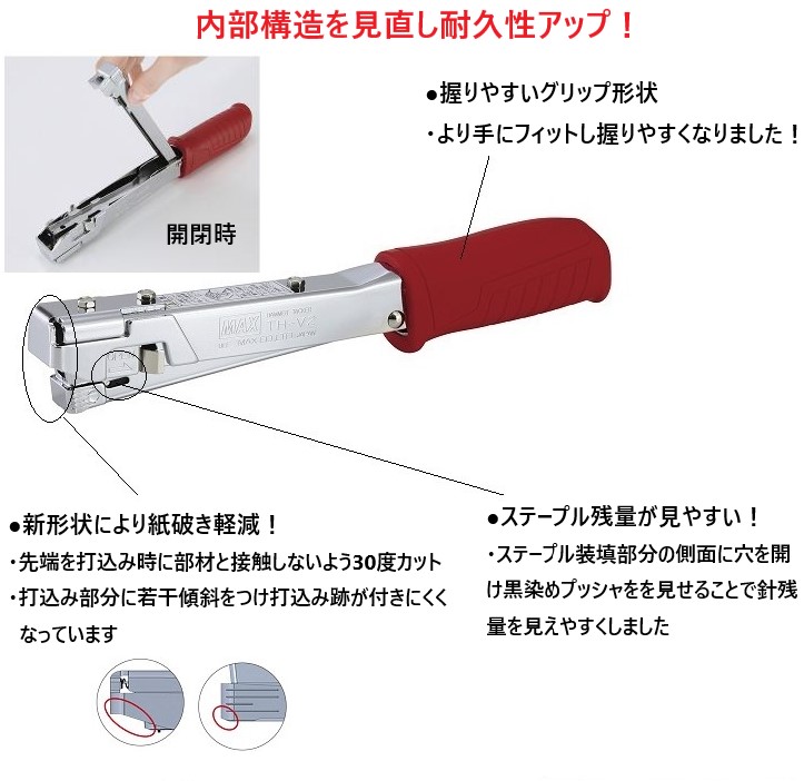 【楽天市場】MAX マックス ハンマタッカ TH-V2 ハンマータッカー THV2 ステープル T3-10MB T3-10MB-L T3 ...