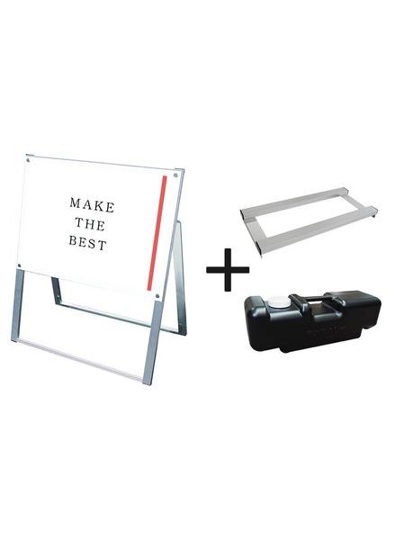 【楽天市場】ポスター用スタンド看板 B2横片面ホワイト ウエイトアーム・水タンクセット PSSK-B2YKW-3SET：看板工場