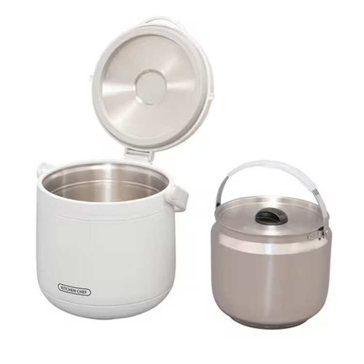 【楽天市場】ダブル真空保温調理鍋 おまかせさん 4.5L RWP-N45 ホワイト アイリスオーヤマ：カネマサ金物