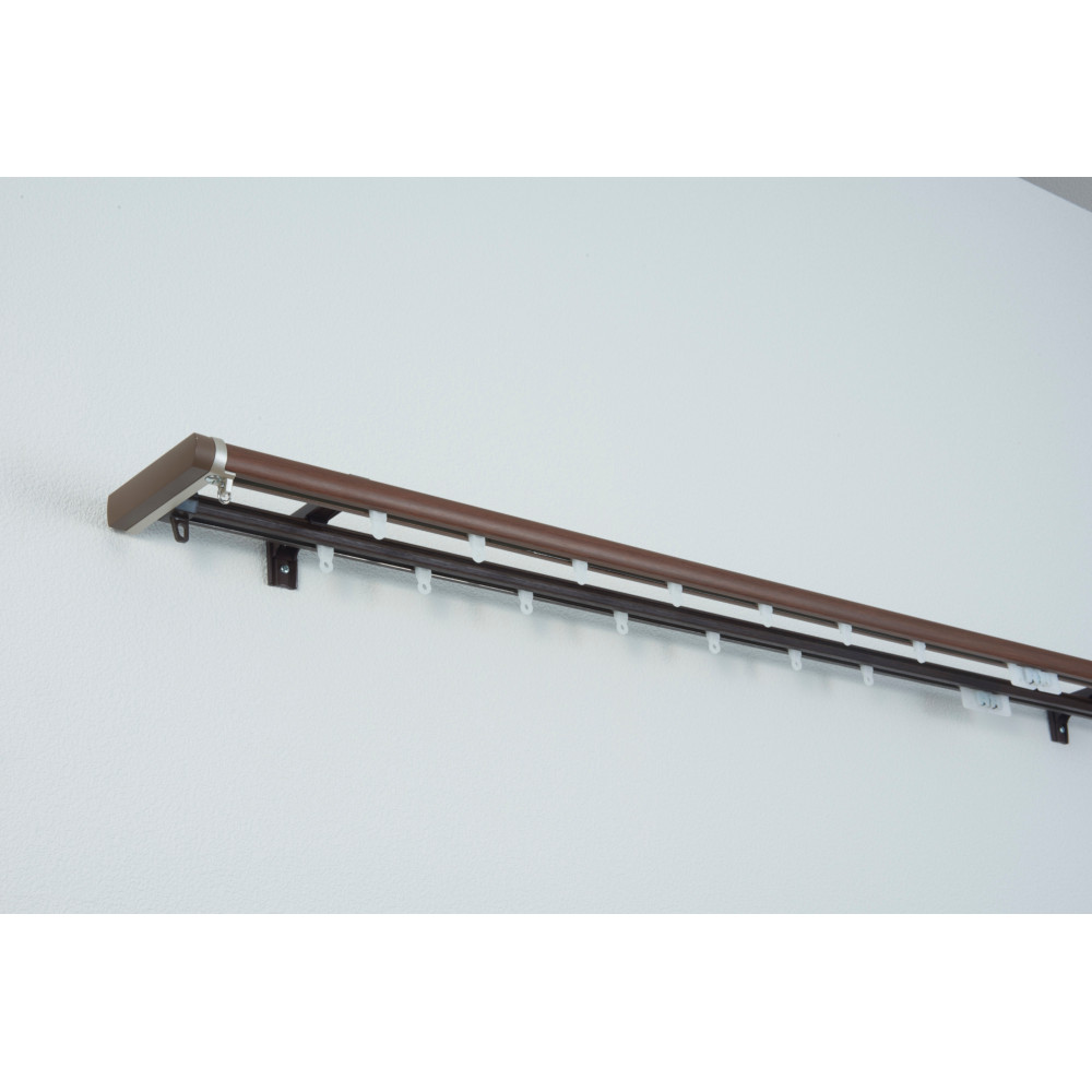 【楽天市場】伸縮式カーテンレール リネアR TOSO トーソー 2.0～3.0m用 木目ブラウン ダブル サイズ1.1m～2.0m 1セット：カネマサ金物