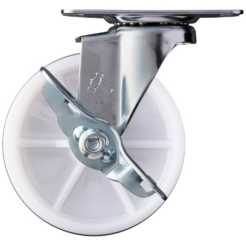【楽天市場】ハンマーキャスター ナイロン車キャスター 415E-N100 車輪：ナイロン車 平付旋回タイプ ストッパー付き スチール 車輪 100mm：カネマサ金物