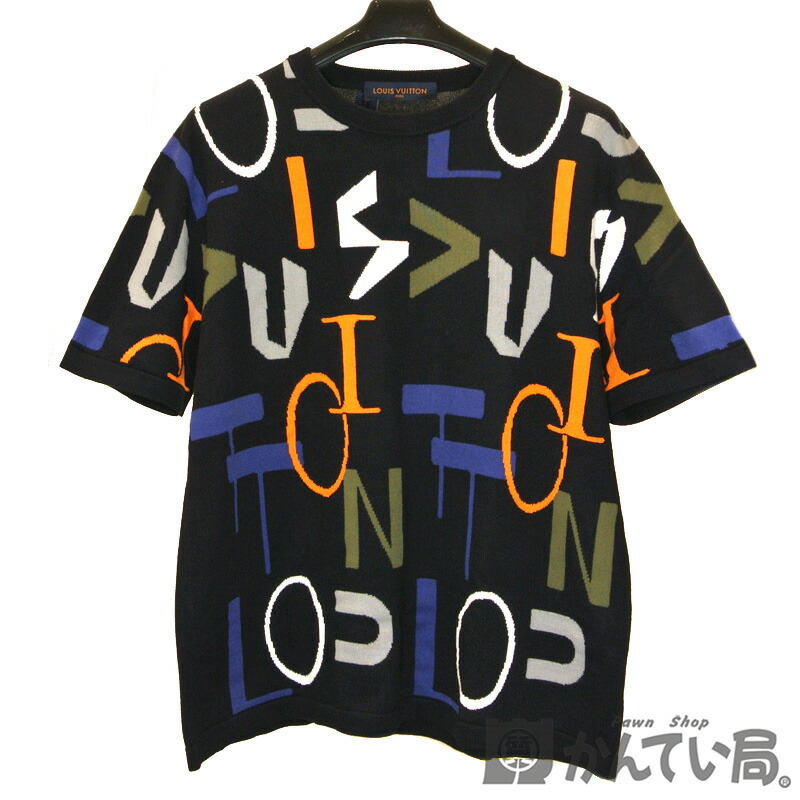 【楽天市場】LOUIS VUITTON【ルイ・ヴィトン】エレクトリックインターシャ 半袖 ニット コットン ネイビー系 サイズ：Lメンズ【中古 ...