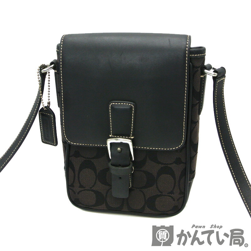 【楽天市場】COACH【コーチ】ショルダーバッグ シグネチャー キャンバス レザー ブラック系 鞄 レディース 6098【中古】 USED-B ...