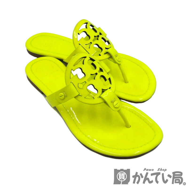 【楽天市場】TORY BURCH【トリーバーチ】ミラーサンダル イエロー系 SOFT PATENT CALF 表記サイズ：6.5 約23 ...