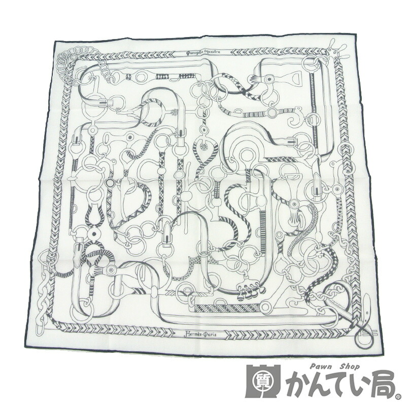 【楽天市場】HERMES【エルメス】カレ40 panoplie equestre 乗馬の装具一式 コットン：100％ ハンカチ プチカレ【中古 ...