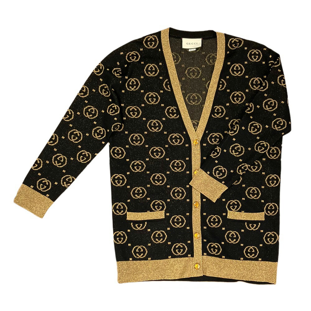 【楽天市場】【中古】 GUCCI グッチ 555014 XKAH9 1815 GG柄 カーディガン ウール ブラウン ベージュ サイズ：M アパレル トップス USED-A 質屋 かんてい局 ...