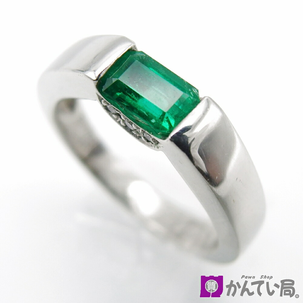 【楽天市場】【中古】Pt900 エメラルドデザインリング ダイヤモンド E:0.47ct D:0.03ct 約6.5g 約9号 指輪 宝石 ジュエリー アクセサリー：質屋 かんてい局石川 楽天市場店