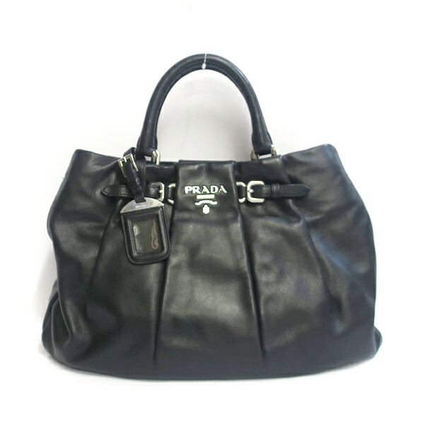 【楽天市場】PRADA プラダ BN1200 レザー ハンドバッグ ブラック 【送料無料】【質屋かんてい局横浜港南店】中古品 used AB ...